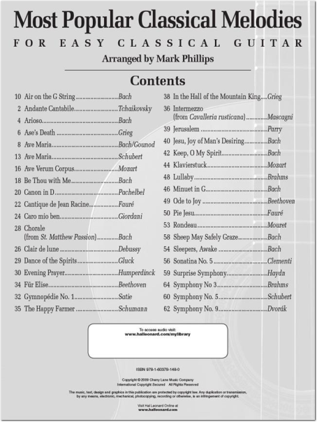 Most popular classical Melodies (+CD) : for easy guitar/tab - Bodensee ...